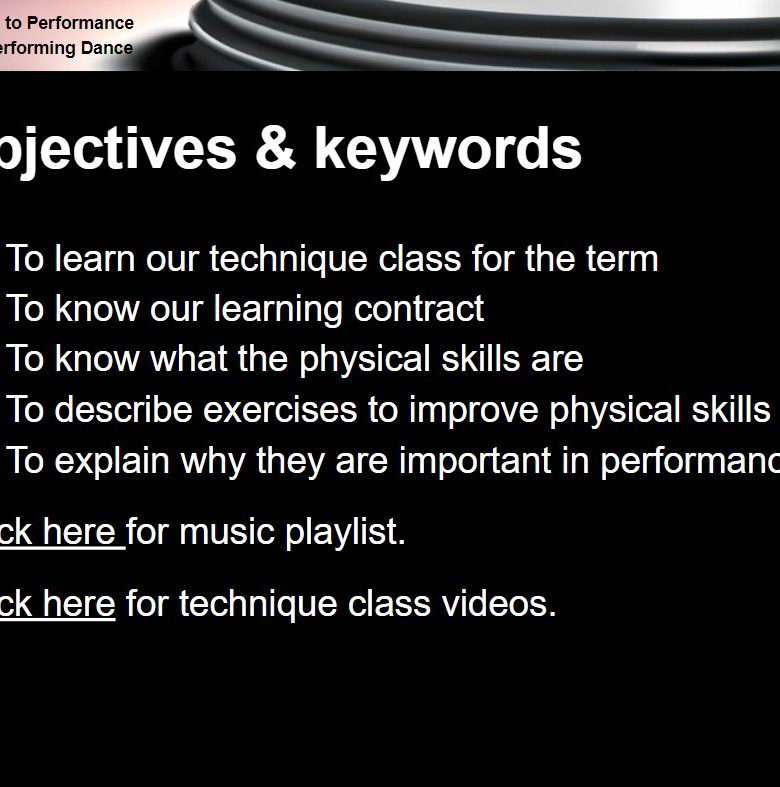 GCSE Dance - Introduction to Performance Skills and Technique - Dance ...