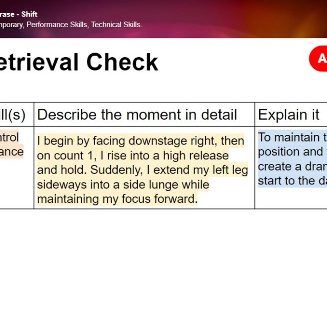 GCSE Dance - Set Phrase Shift - Scheme of Work - Dance Resources for Teachers - DanceResources.co.uk