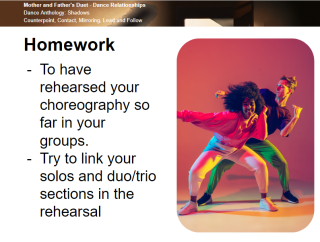 GCSE Dance - Shadows Anthology Work and Choreography Skills - Dance ...