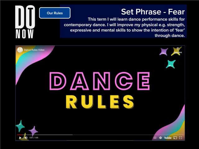 KS3 Dance - Dance Skills - Set Phrase Performance Skills - Fear - Dance ...