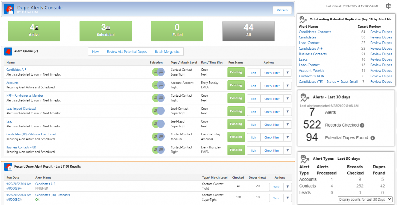 Datatrim Dupe Alerts Console Datatrim Your Data Laundry