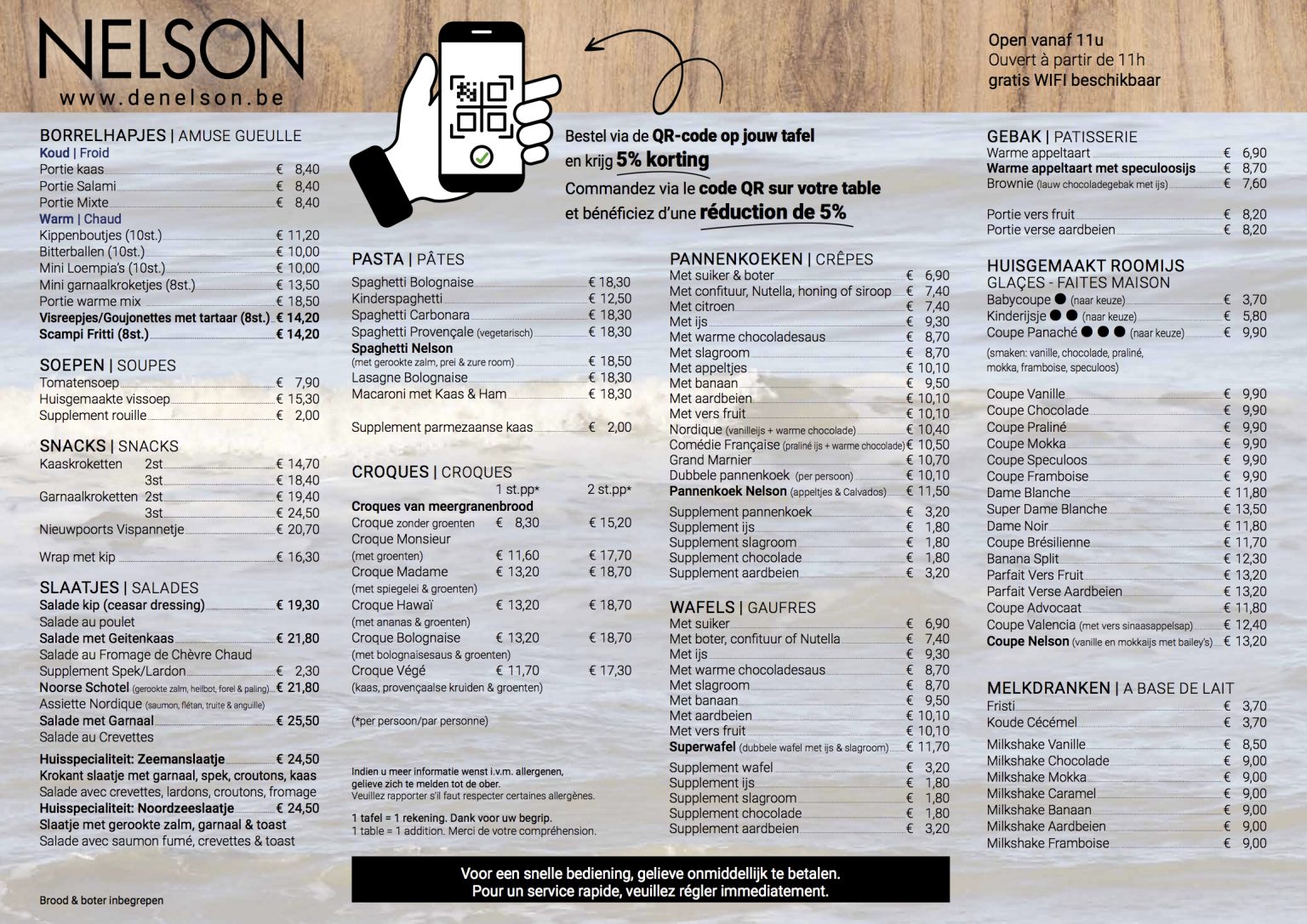 Menukaart – DE NELSON