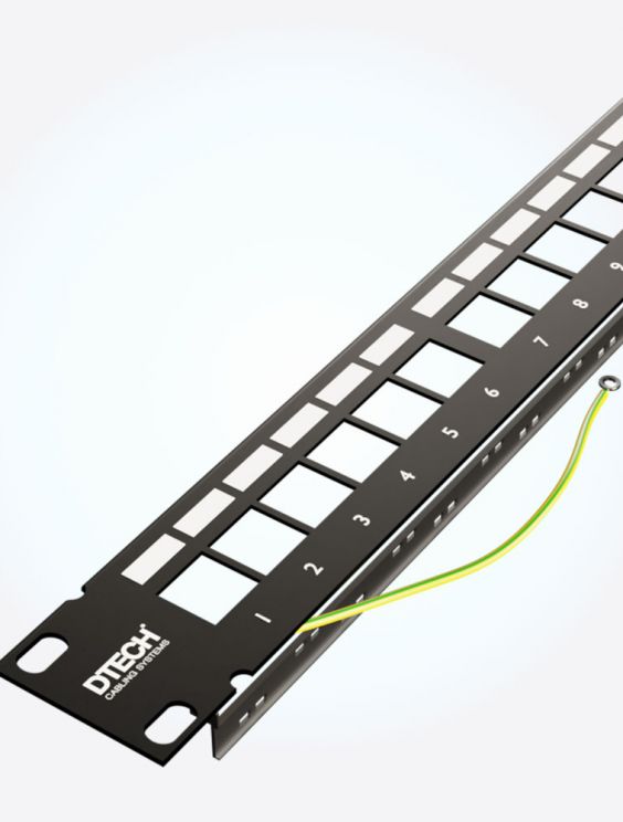 DTECH 24 Port 19" UTP/STP Patch Frame Black - DTECH Cabling Systems