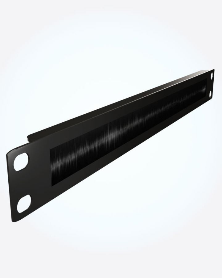 DTECH Cabling Systems 19" 1U Black Brushed Cable Management Plate
