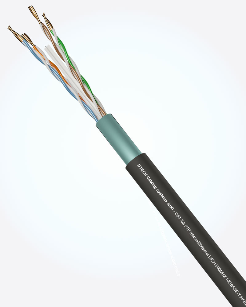 DTECH CAT XG F/UTP 500MHZ Int/Ext Black LSZH - 305M - DTECH Cabling Systems