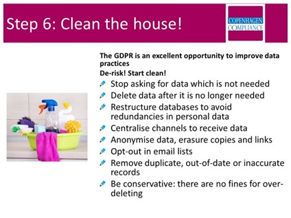 Checklist for Data minimisation (clean the house) as the primary data ...