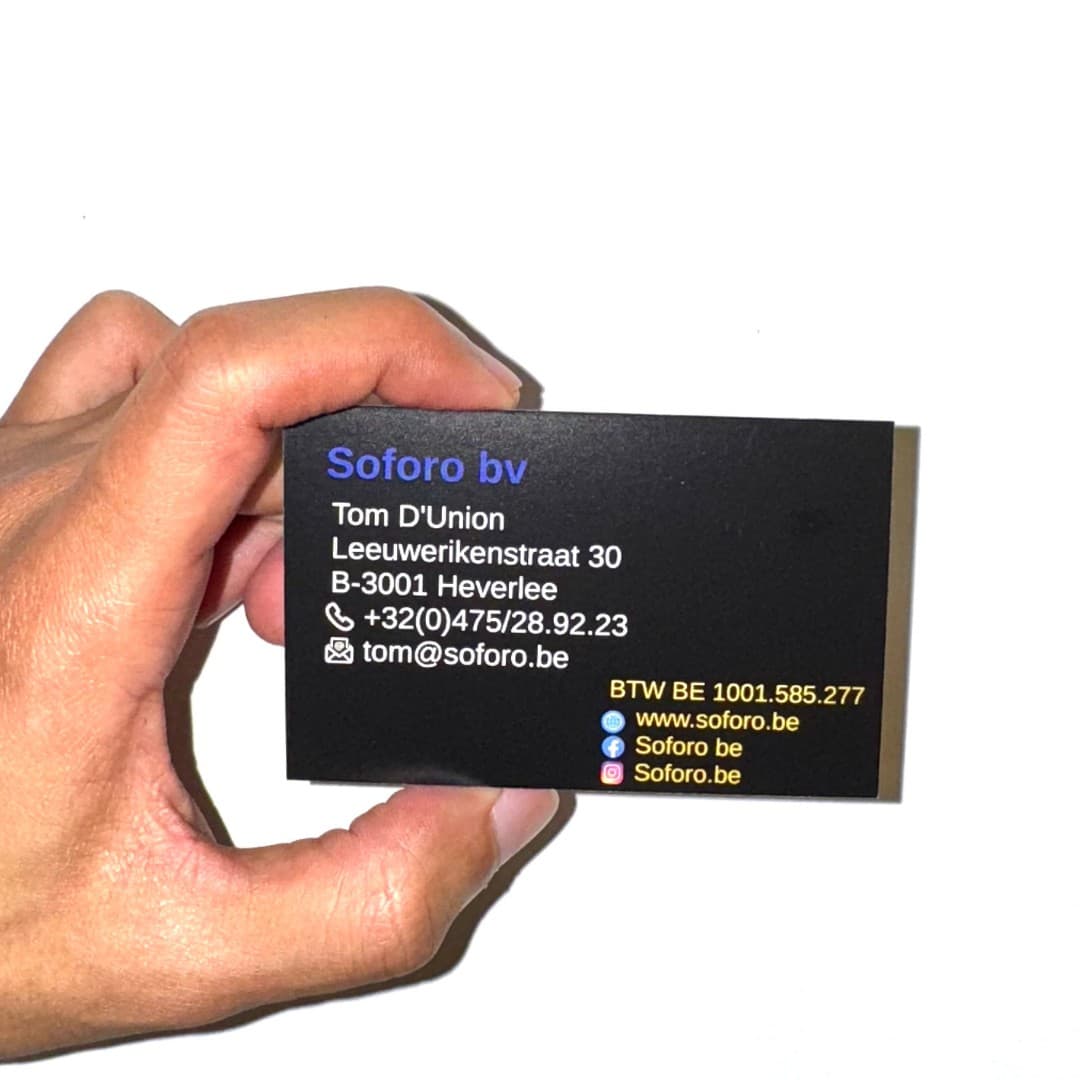 Visitekaarten met Metallic Print Standaard Hoeken 500 Stuks - E CELEBRATE