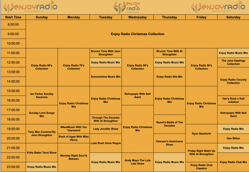 Schedule – Enjoy Radio
