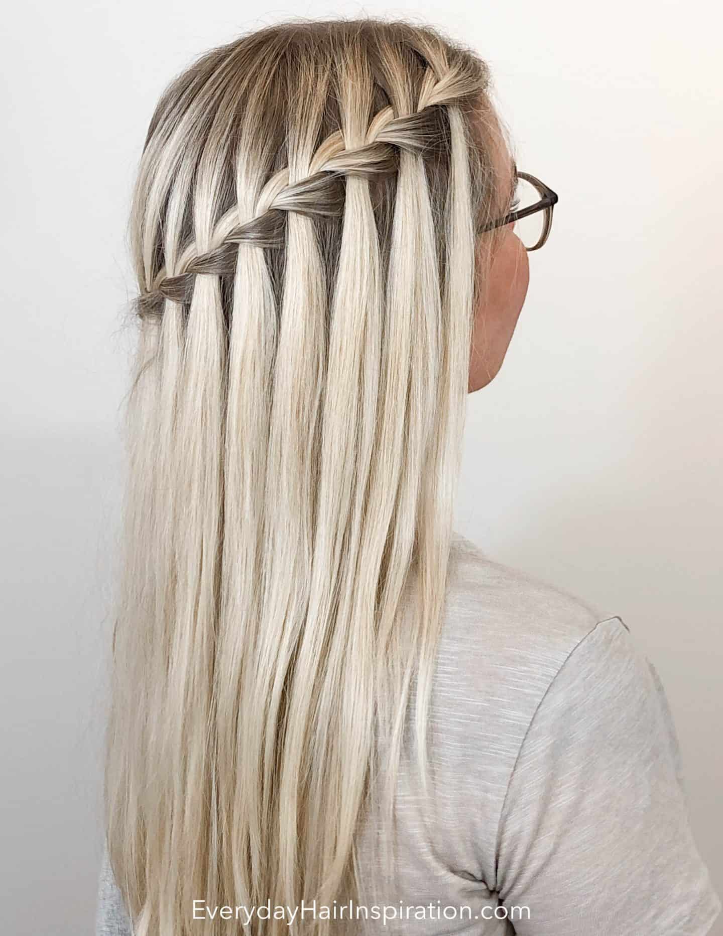 How To Waterfall Braid Your Own Hair - With Step by Step Video ...