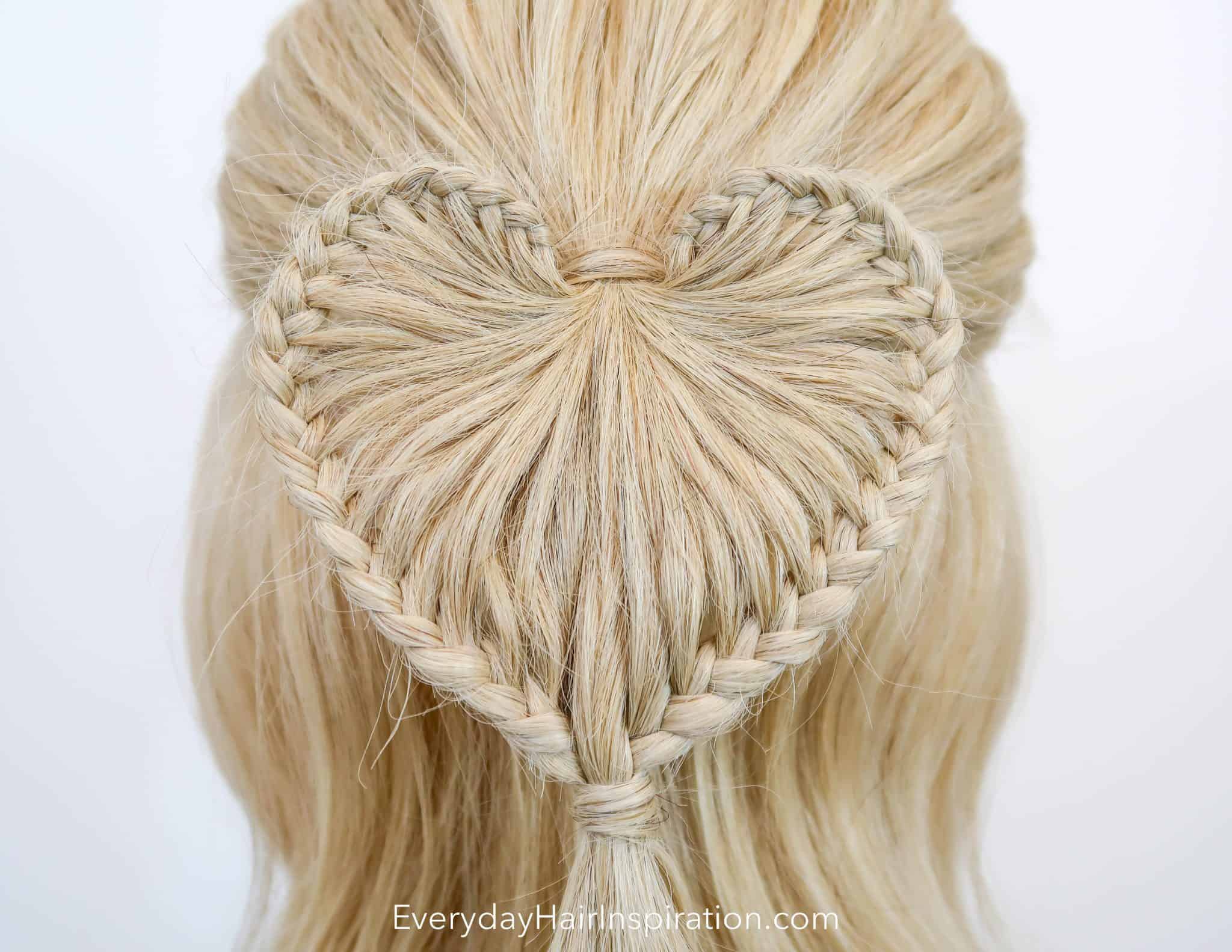 Braided Heart Half Up Hairstyle - Valentines Day Inspired Half Up Half ...