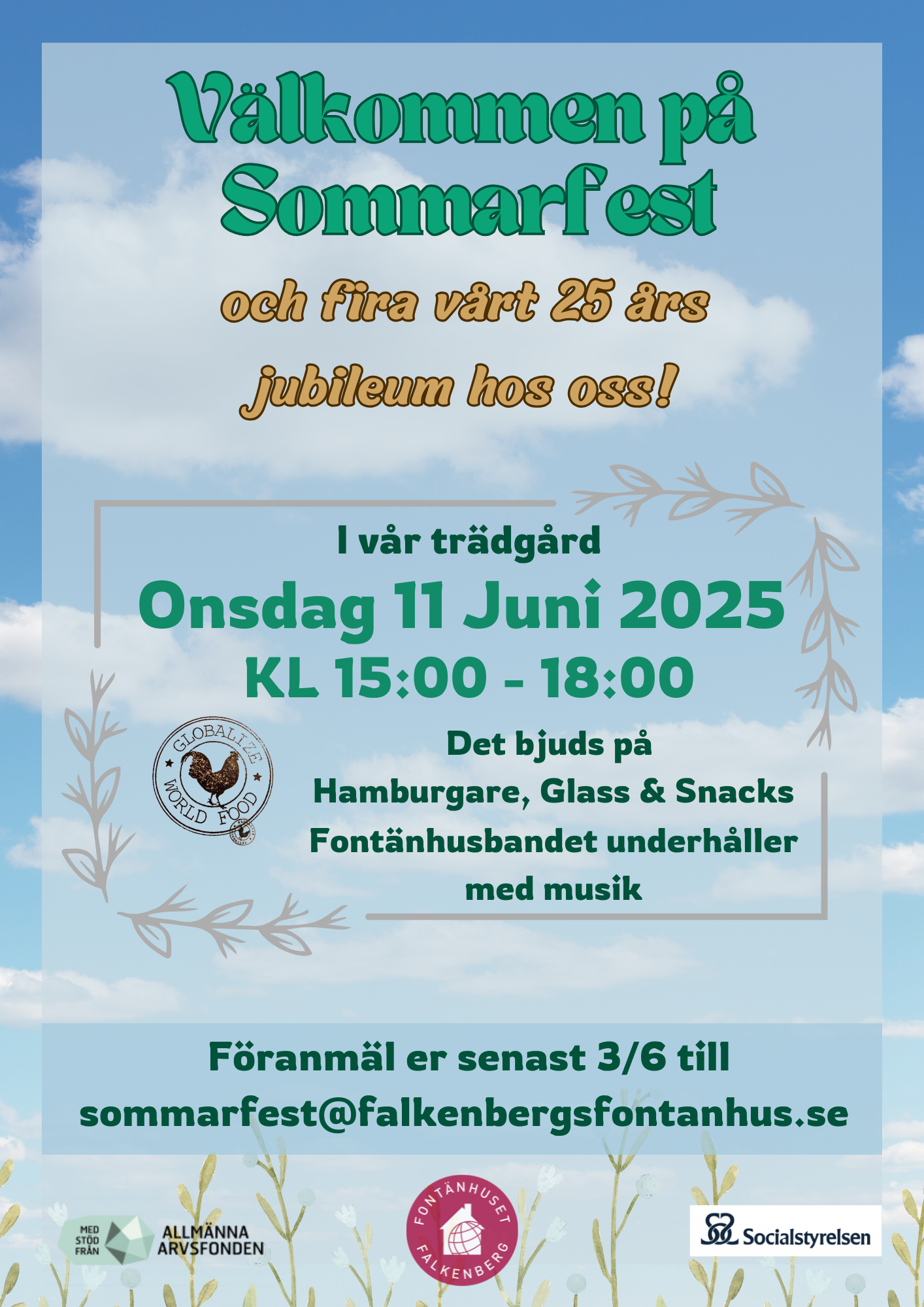 Inbjudan till sommarfest – Falkenbergs Fontänhus