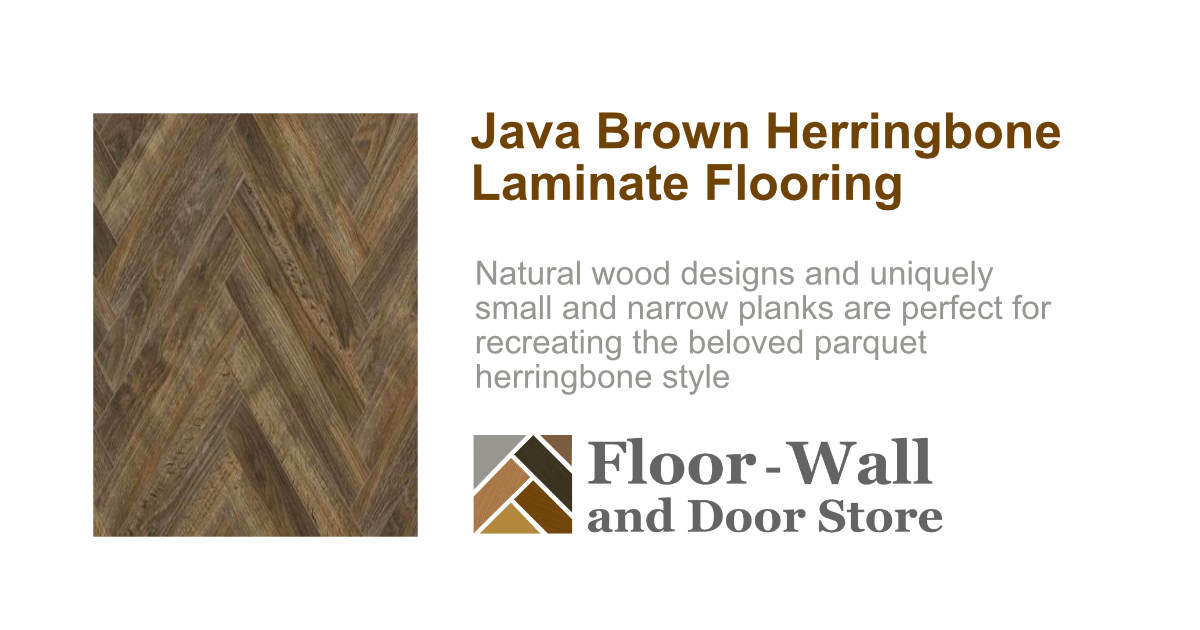 Java Brown Herringbone Laminate Flooring - Floor Wall Door Store