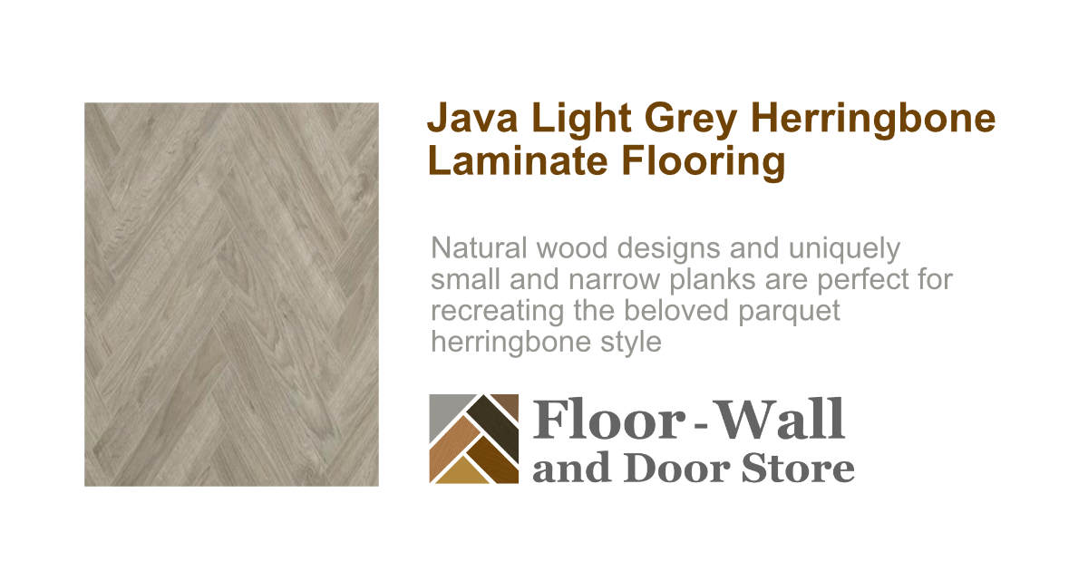 Java Light Grey Herringbone Laminate Flooring - Floor Wall Door Store