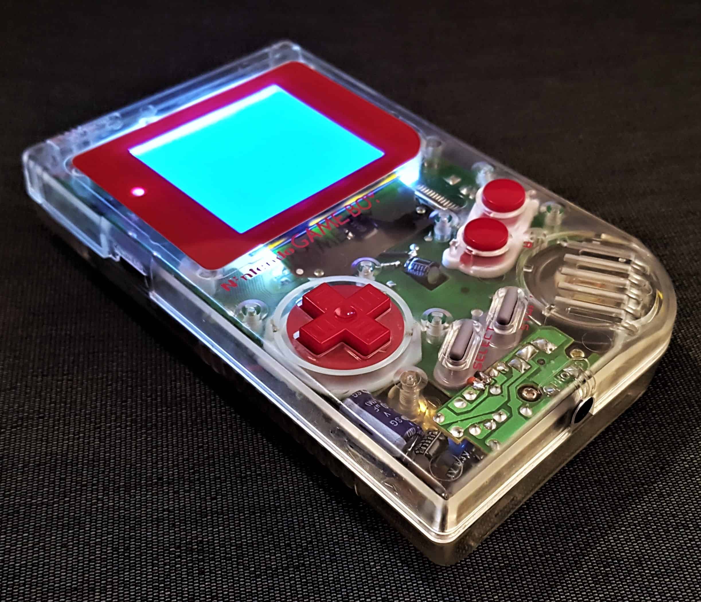 Game Boy Clear with red screen and buttons | Fogelberg.com