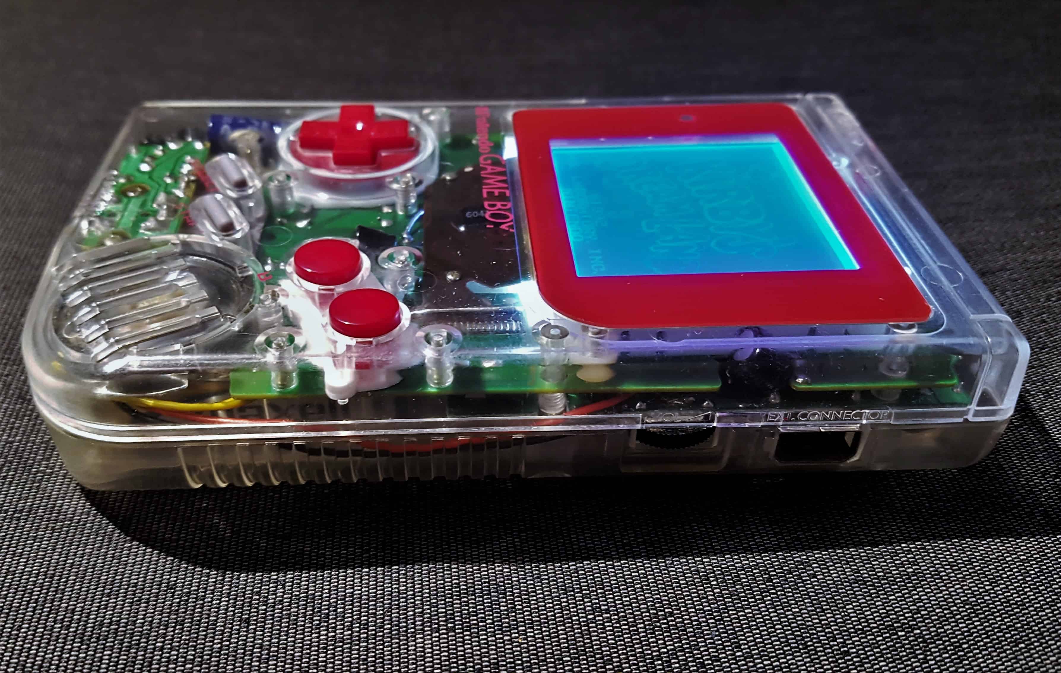 Game Boy Clear with red screen and buttons | Fogelberg.com