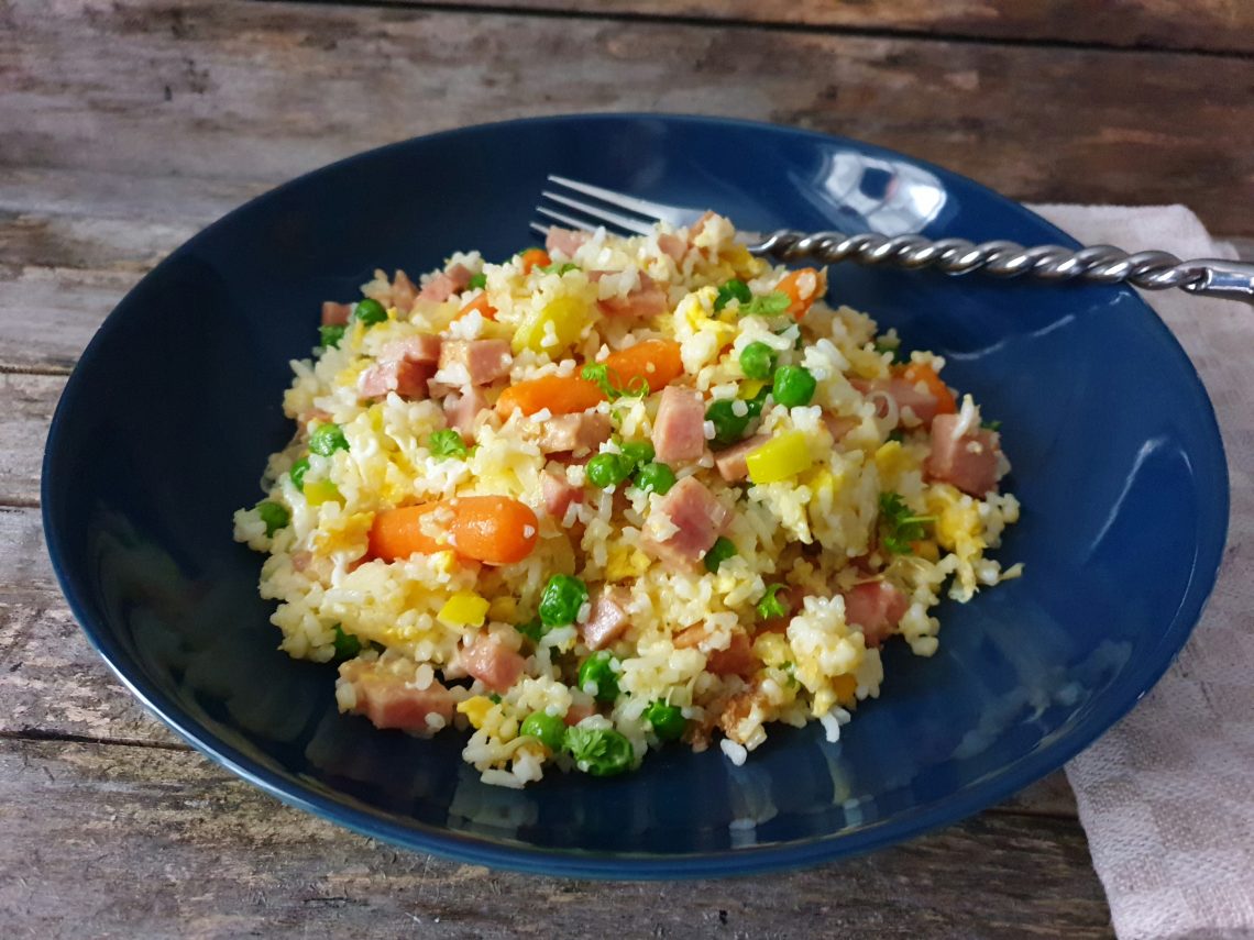 Stekt ris med skinke - Fra mitt kjøkken