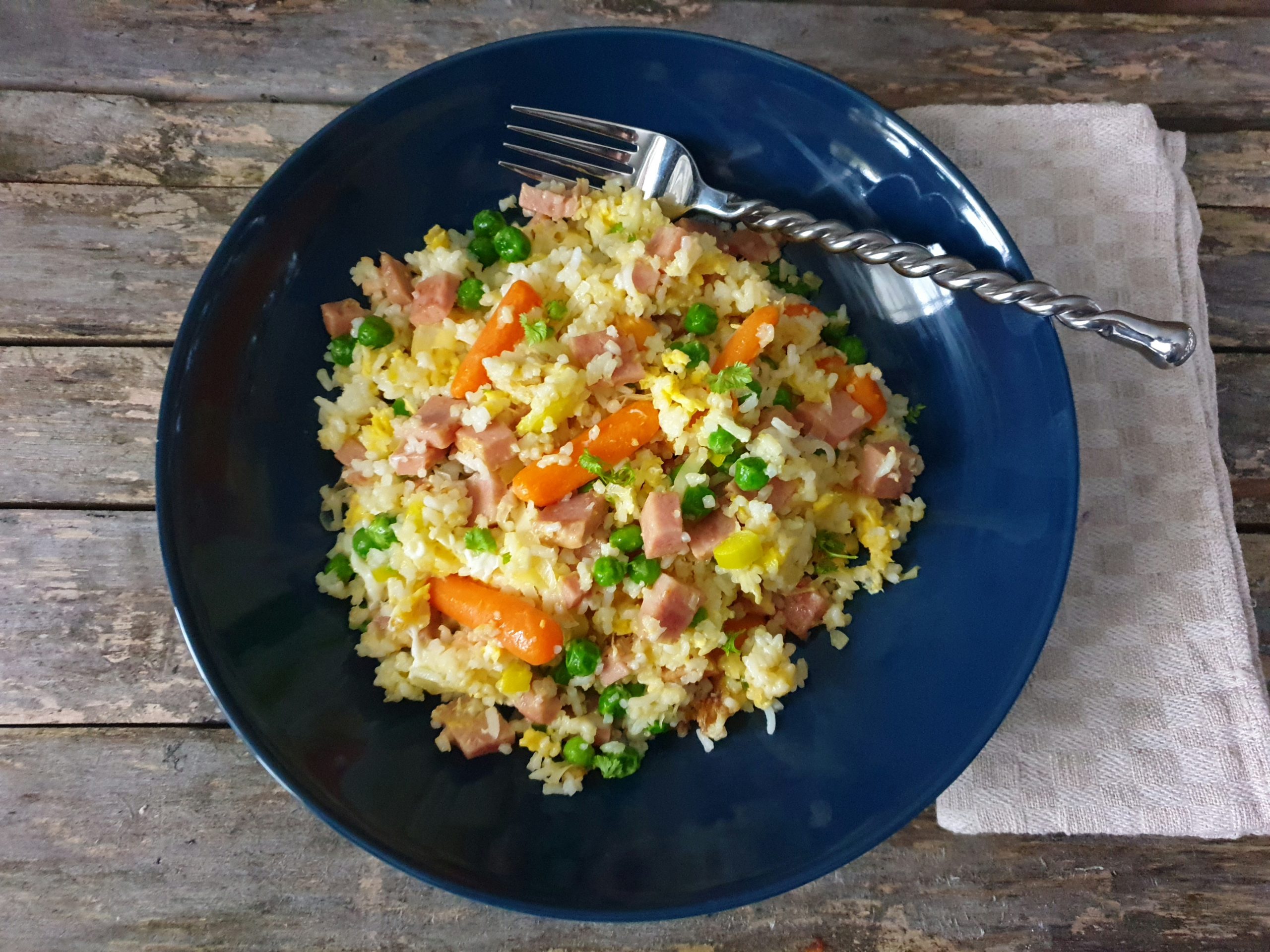 Stekt ris med skinke - Fra mitt kjøkken