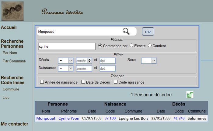 Comment consulter les fichiers des décès publiés par l'INSEE