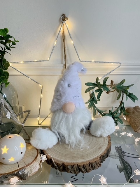 Fluffy White and Grey Gonk