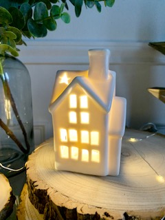 White Ceramic LED House
