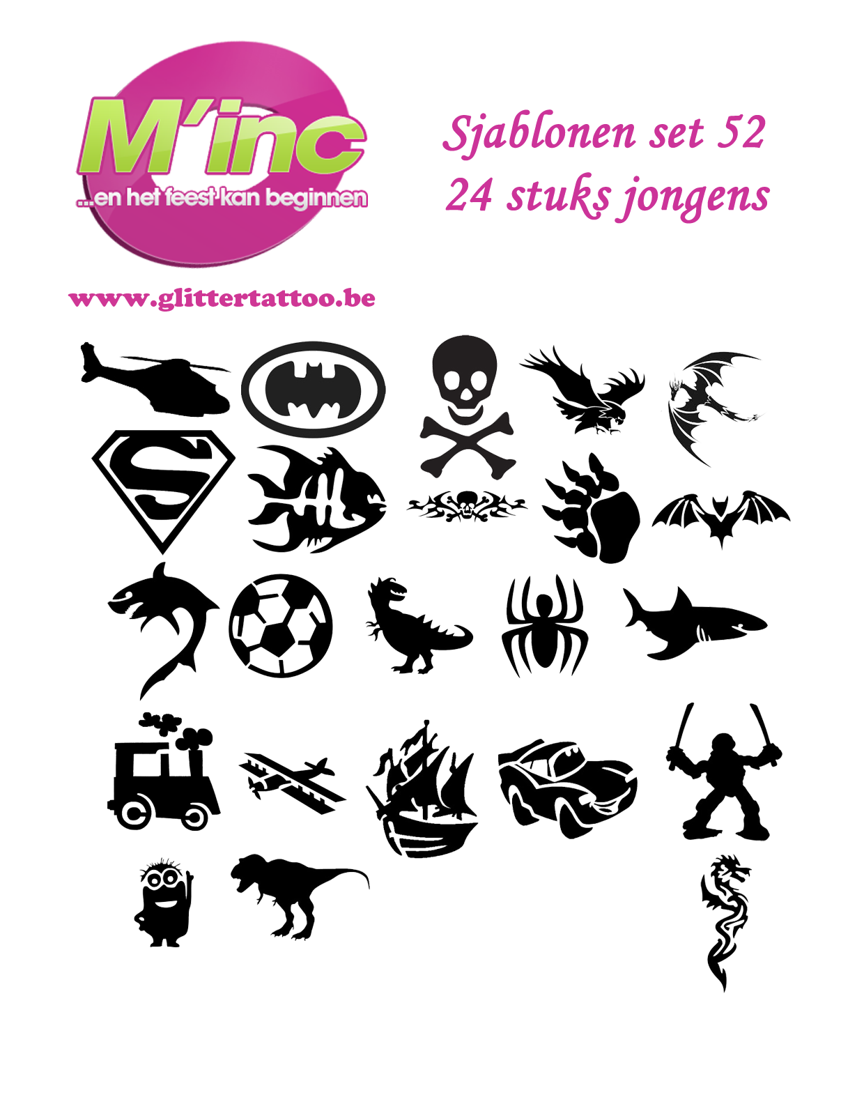 Glittertattoo sjablonen set jongens – Glittertattoo Glittertattoo sjablonen set jongens – Glittertattoo