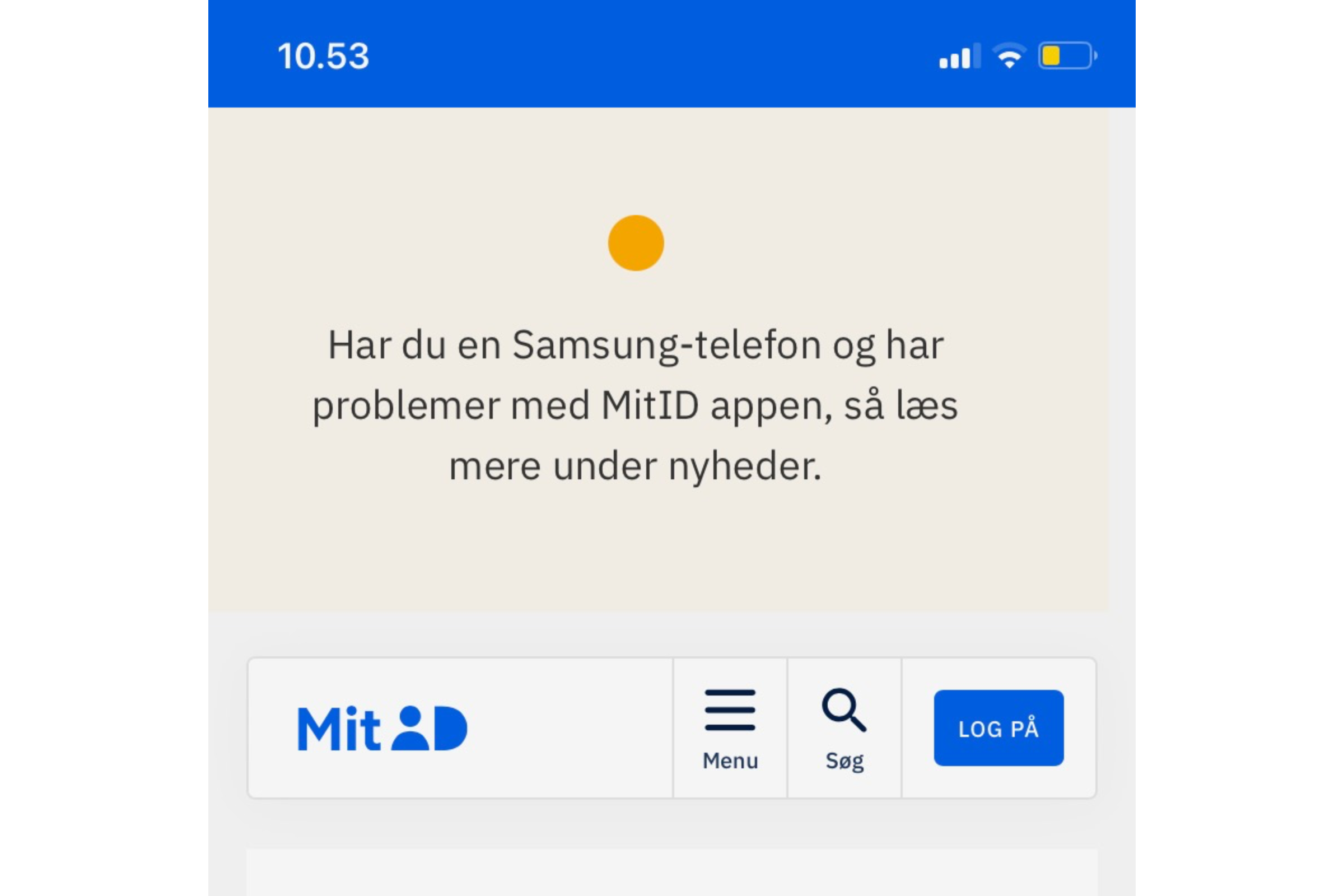 MitID virker ikke på nogle Samsung telefoner efter opdatering