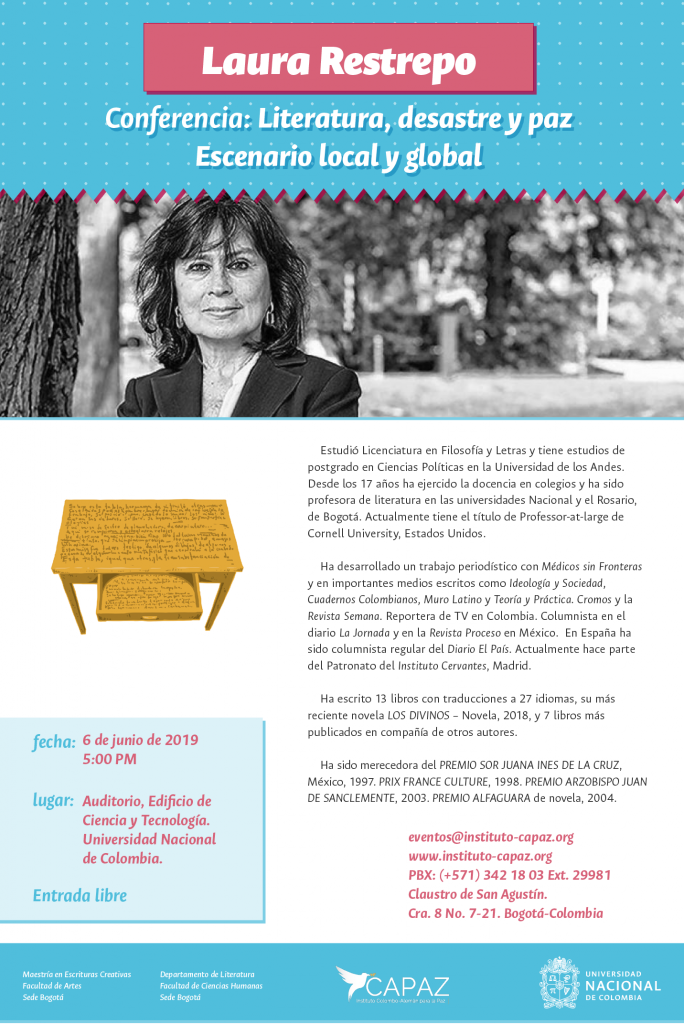 CAPAZ | Conferencia de Laura Restrepo en la Universidad Nacional ...