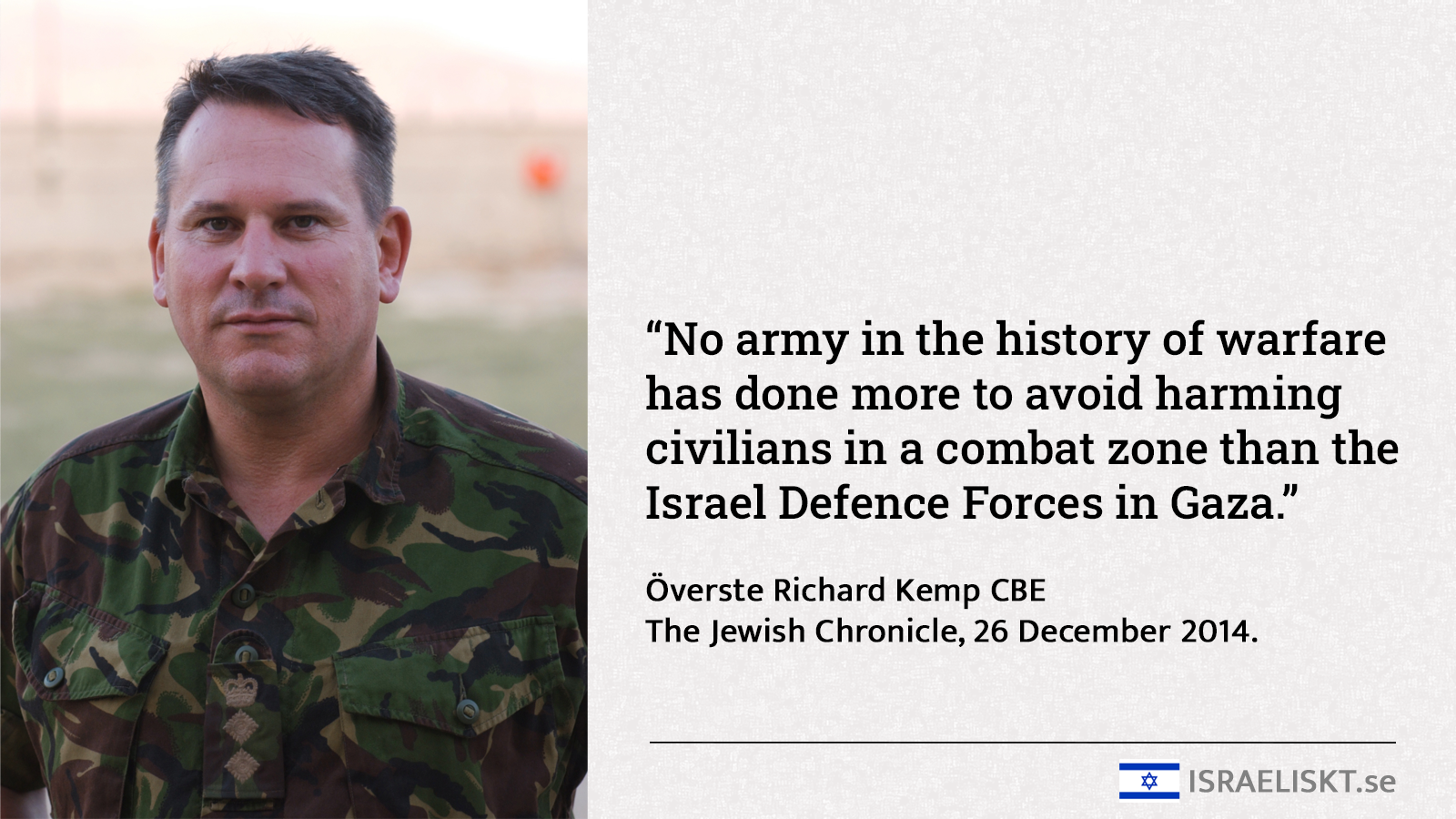 Richard Kemp om hur IDF tar hänsyn till civila - israeliskt.se