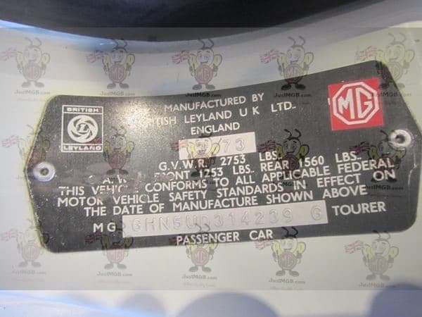 MGB Chassis Plate (European/U.S. Spec with two lines ) – JustMGB.com