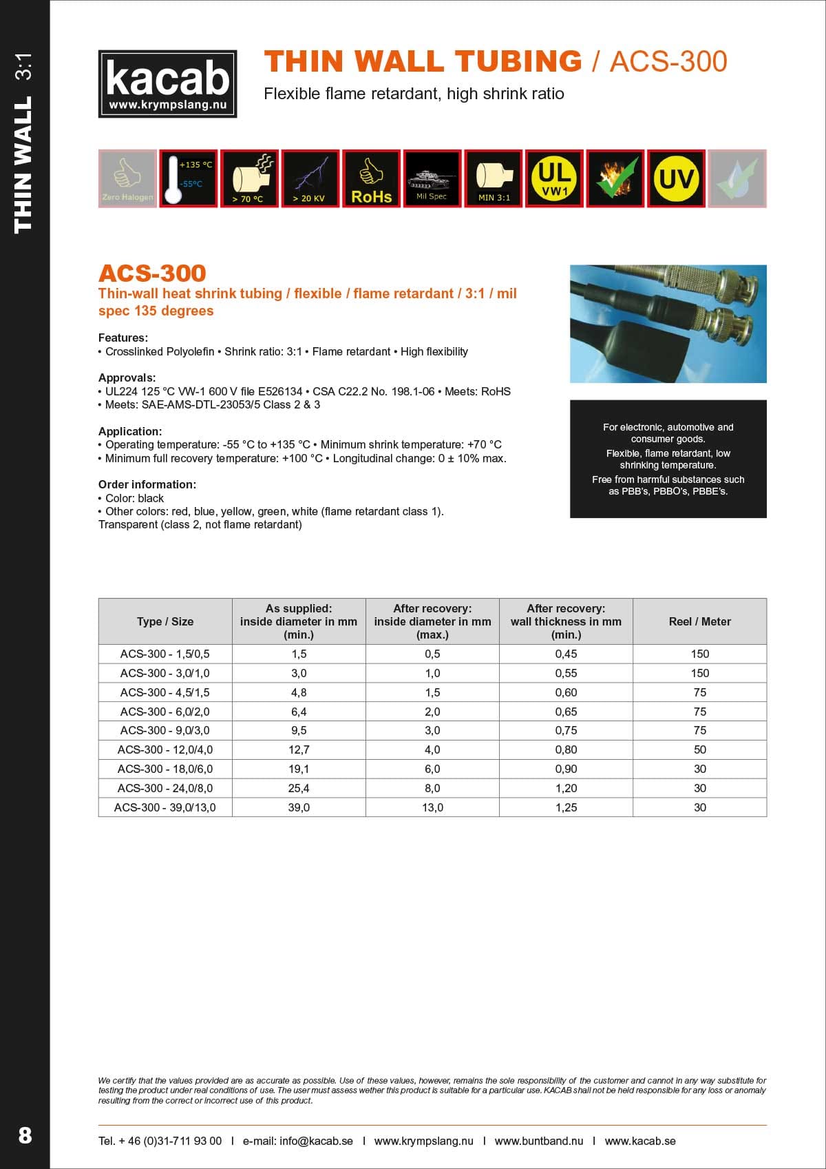 Krympslang ACS-300 - Brett sortiment, bra priser - KACAB!