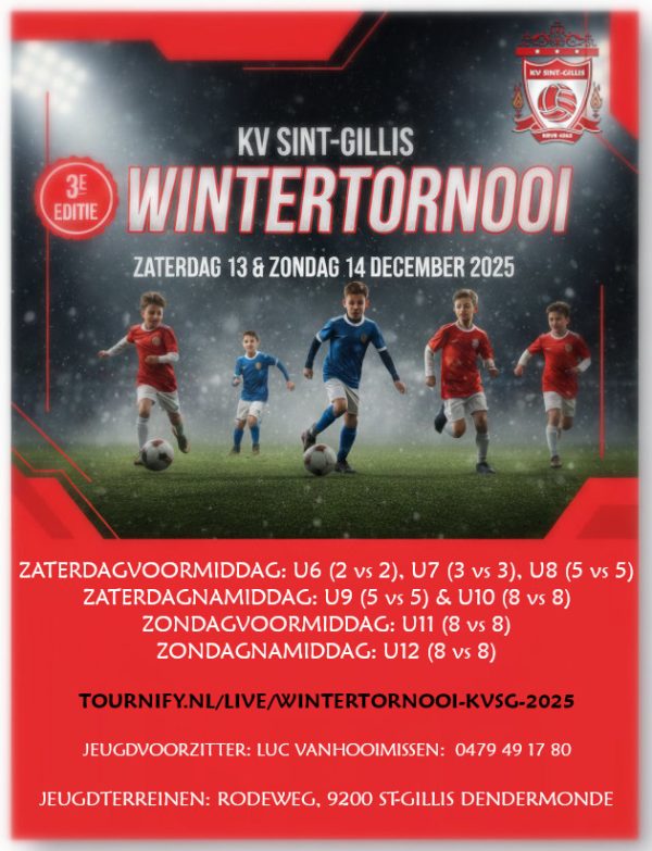 Wintertornooi U6, U7, U8, U9, U10 - K.V. Sint-Gillis