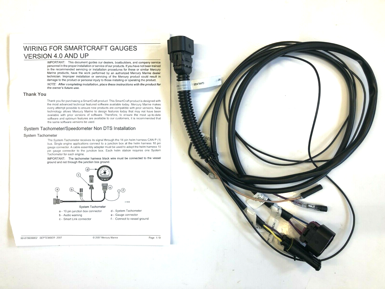 Mercury Mariner Mercruiser Smartcraft Instrument Harness. P/N: 84 ...