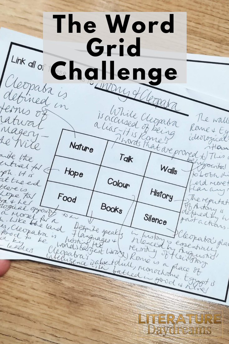 Word Grid Challenge | Literature Daydreams