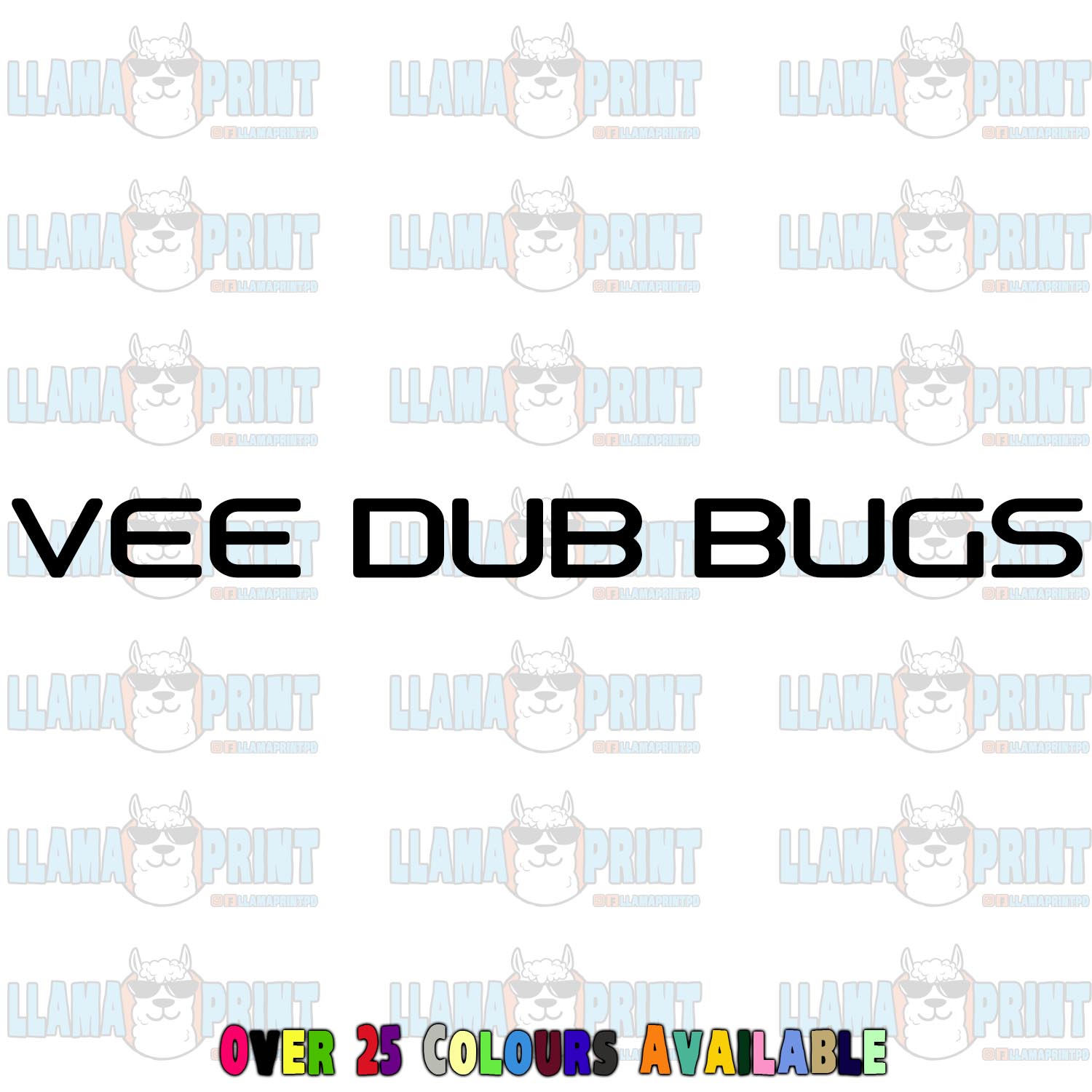 Vee Dub Bugs Text Sticker - Llama Print Print & Design UK
