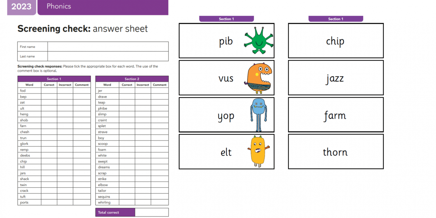 Year 1 Phonics Screening Test Information for Parents and Carers – Lord ...