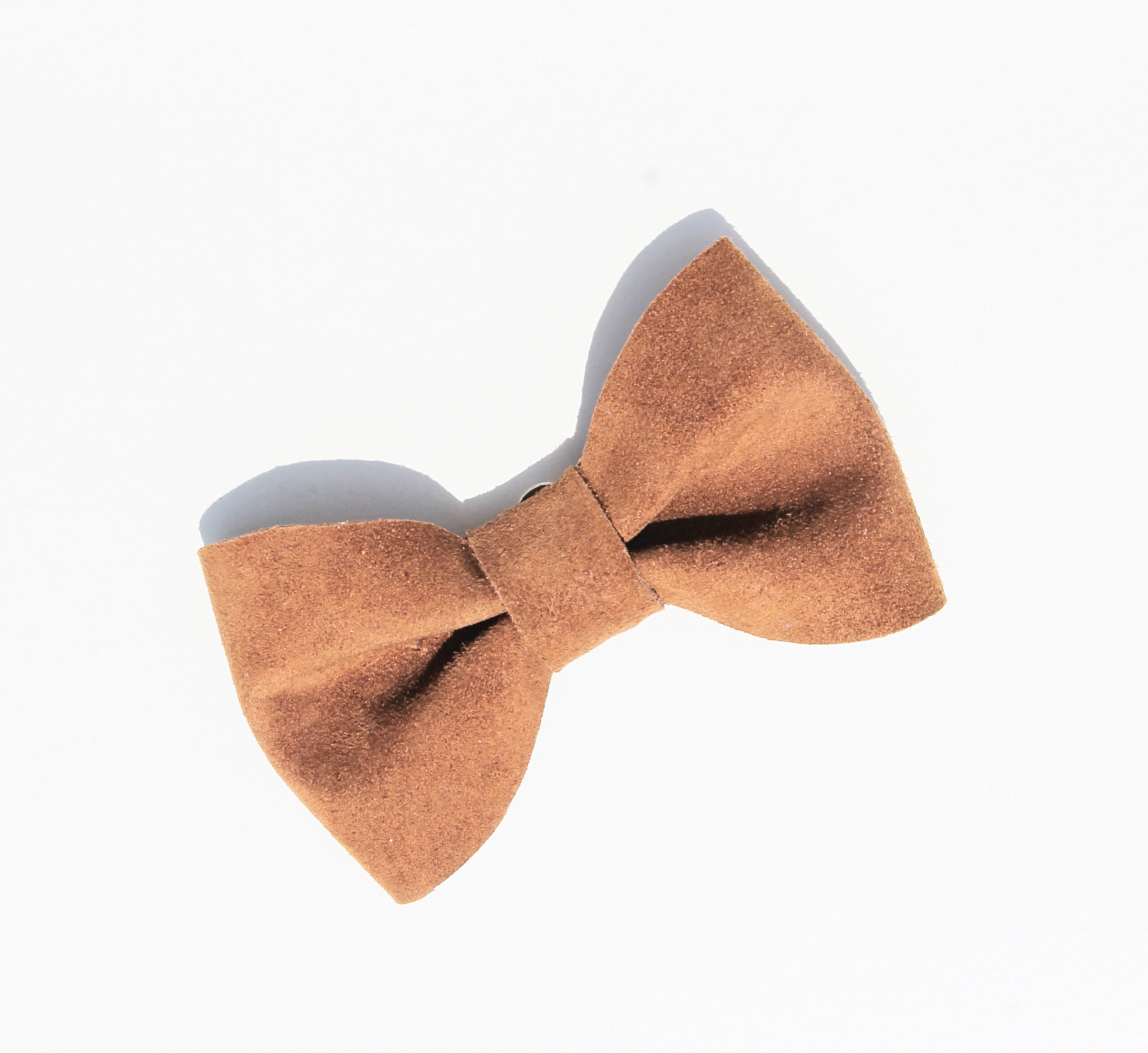 Cognac brun sløjfe sko clips i ruskind - Pynt til sko- FEST