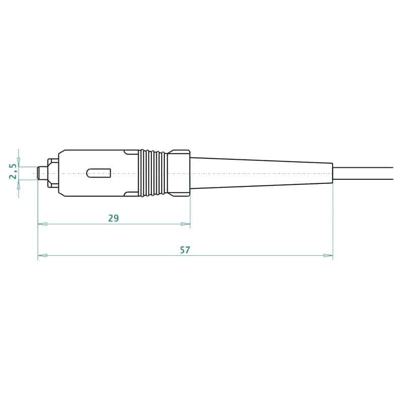 Optical patchcord monomode SC/PC-SC/PC Simplex Ø1,7mm - Mampaey Engineering
