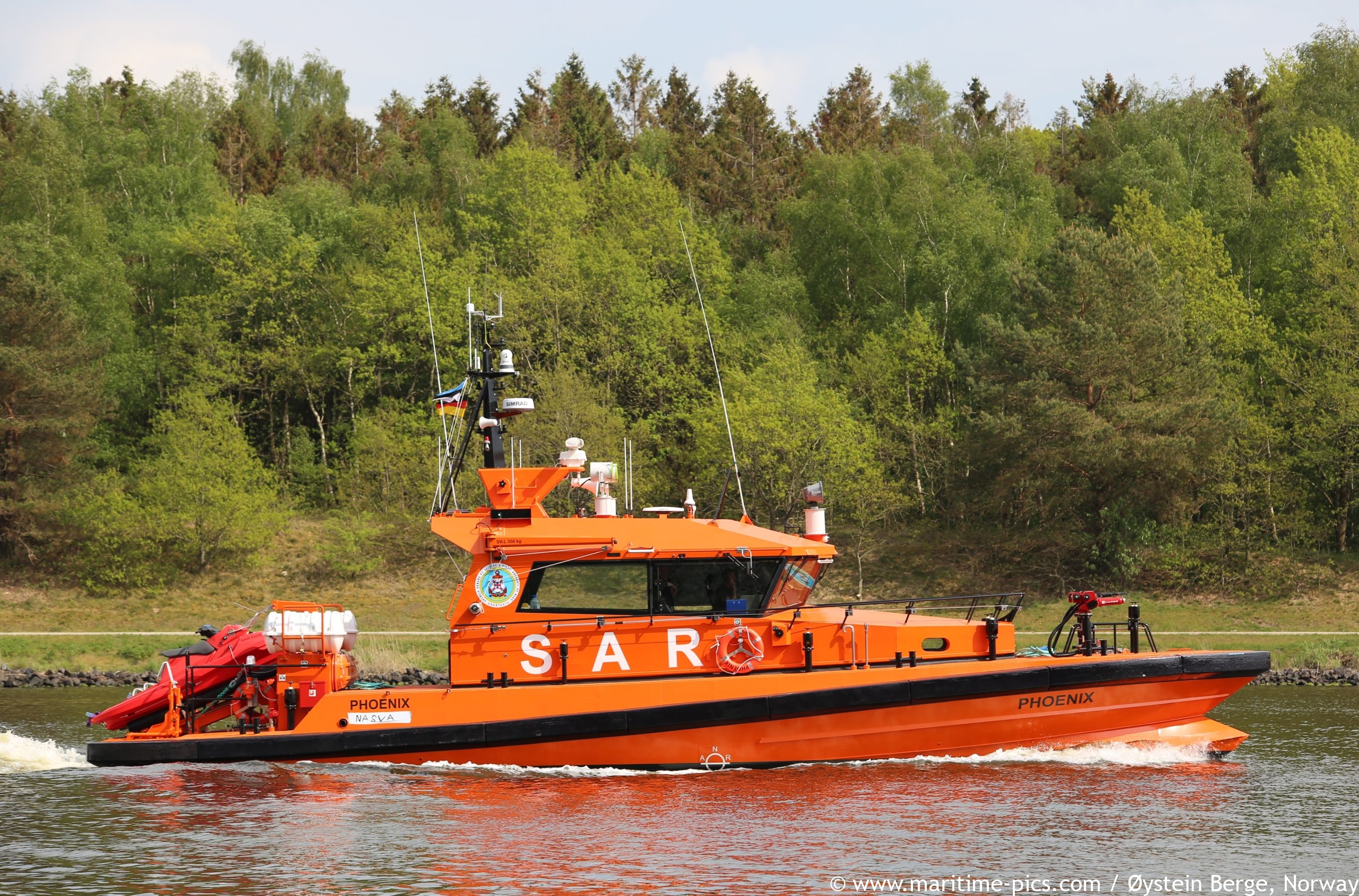 THE TWO NEWBUILT SAR VESSELS “ARES” AND “PHOENIX” PASSING RENDSBURG ...