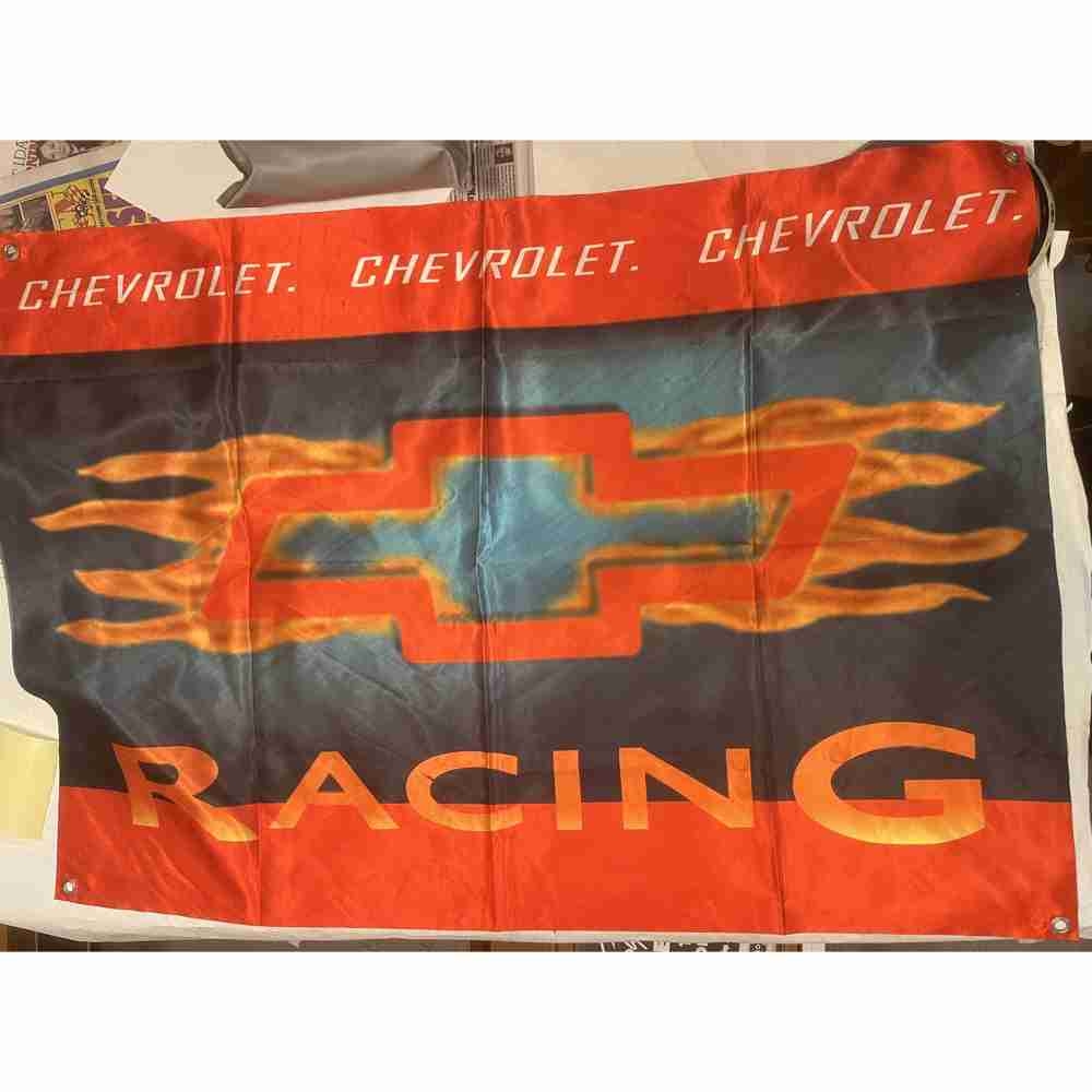 Chevrolet Racing bowtie flagga polyester med 4 öljetter för upphängning ...