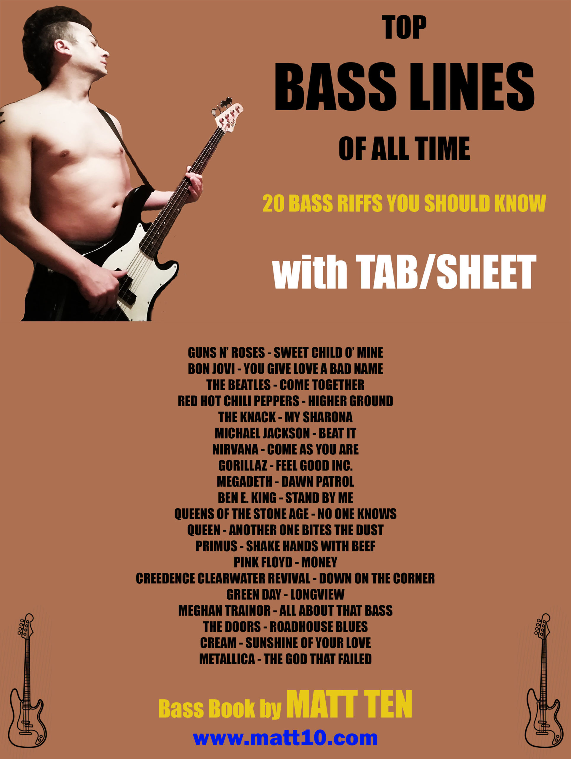 TOP 20 BASS LINES OF ALL TIME - BASS BOOK | MATT TEN