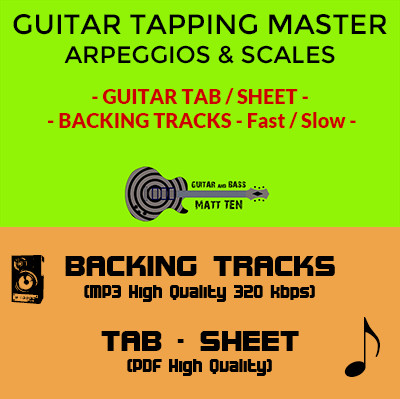 GUITAR TAPPING MASTER Arpeggios & Scales – TABS & Backing Tracks | MATT TEN