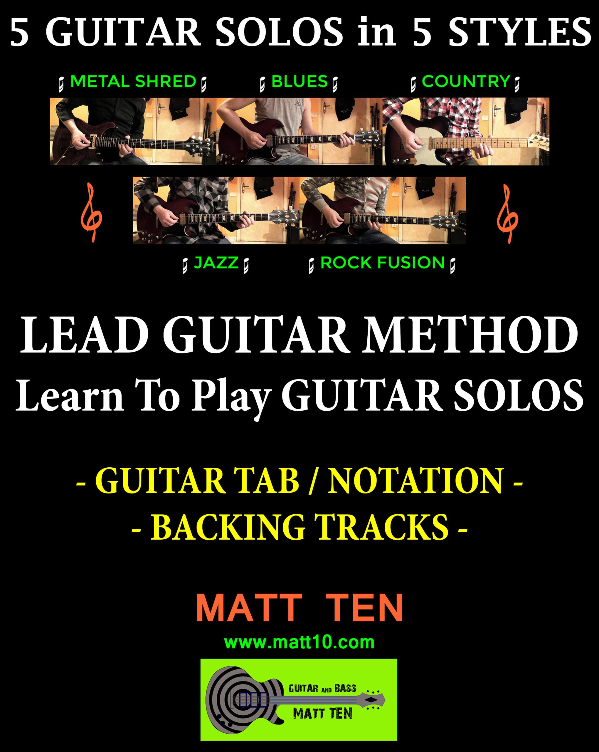 GUITAR SOLOS in EVERY STYLE – TAB / SHEET & Backing Tracks | MATT TEN