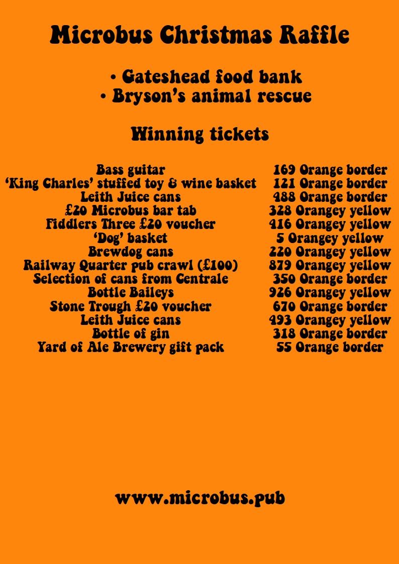 Christmas raffle draw | Microbus Gateshead