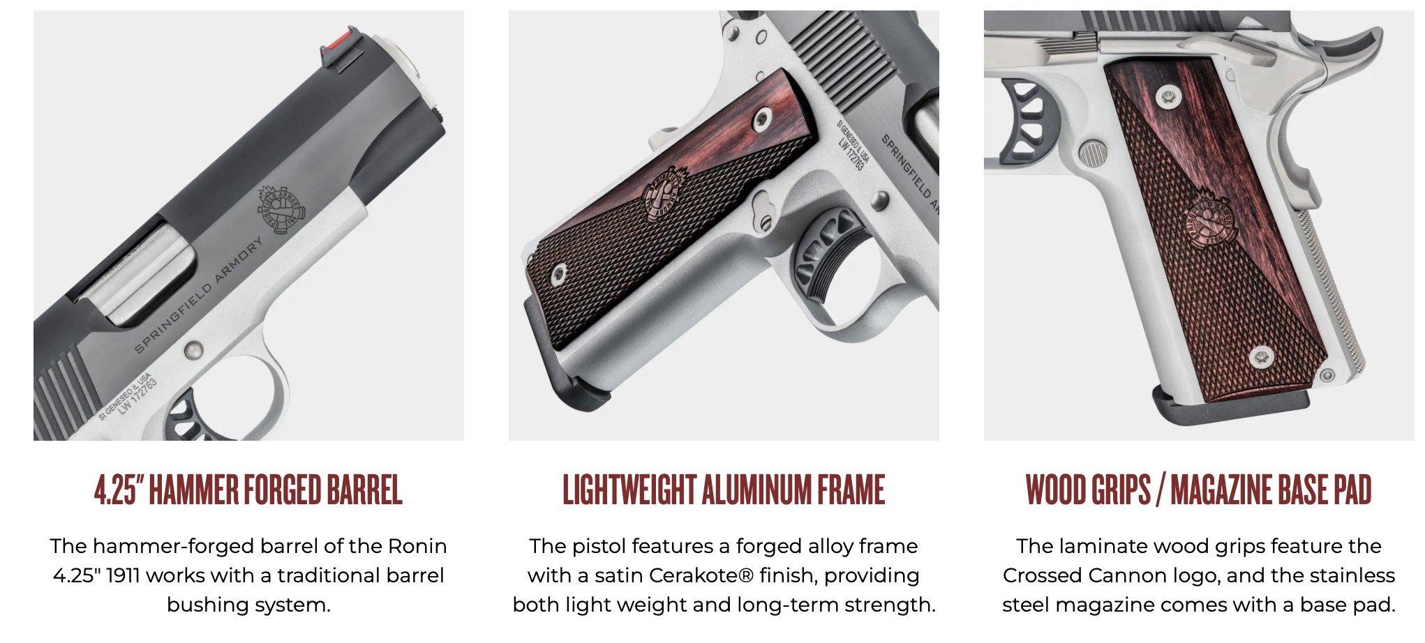 Springfield 1911 Ronin Operator 4,25″ BK/SS .45ACP – Wapenhandel 't Mikpunt