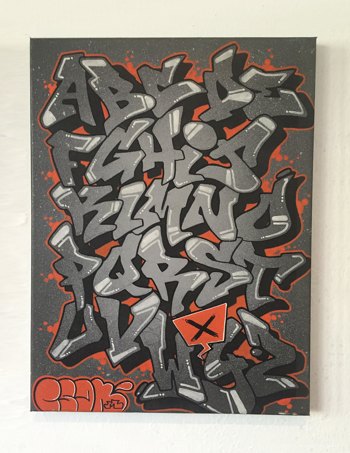 Graffiti Alphabet Canvas – Grey ABC – Mirza-design.com