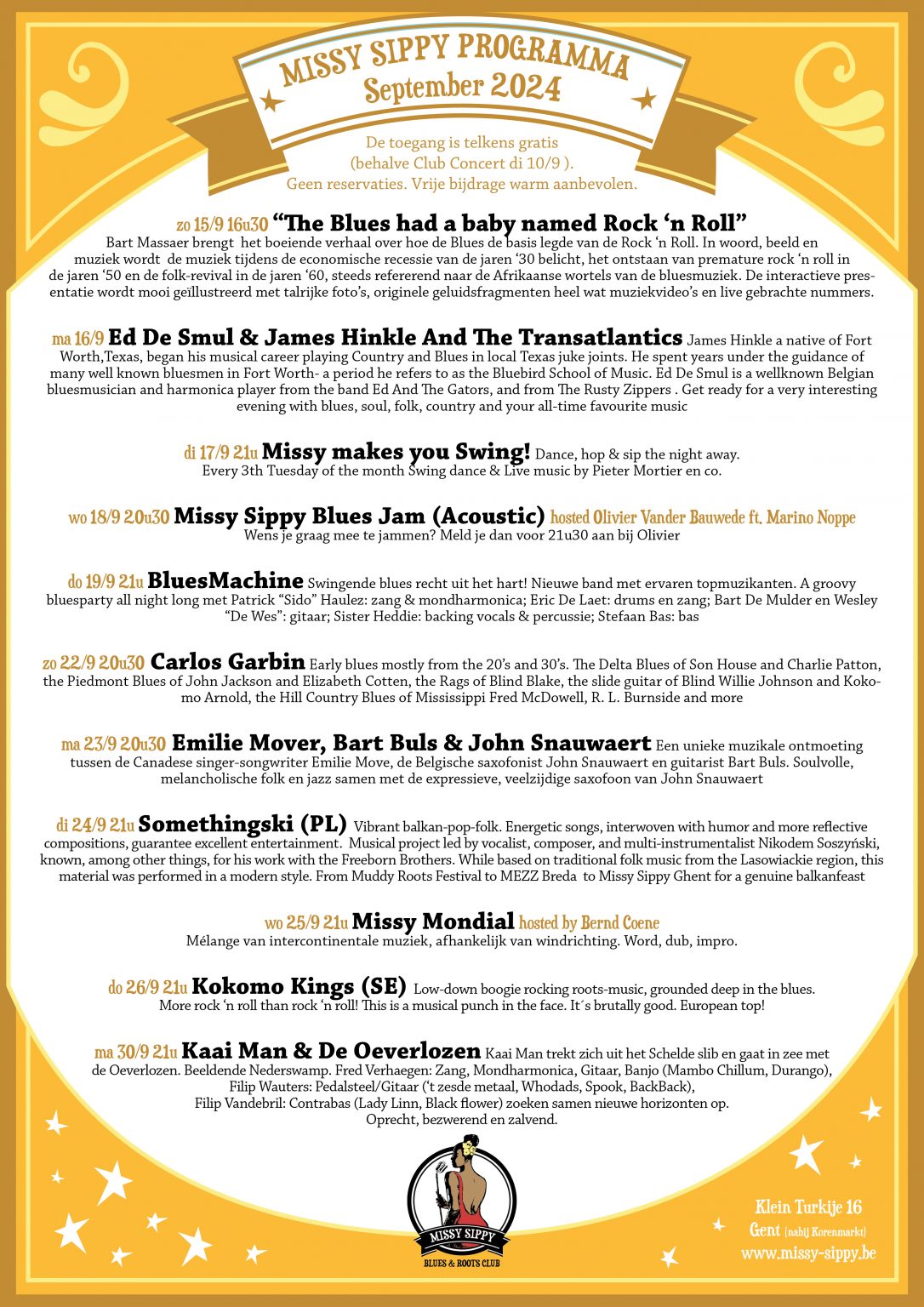 Missy Sippy Blues & Roots Club – Klein Turkije 16, Gent