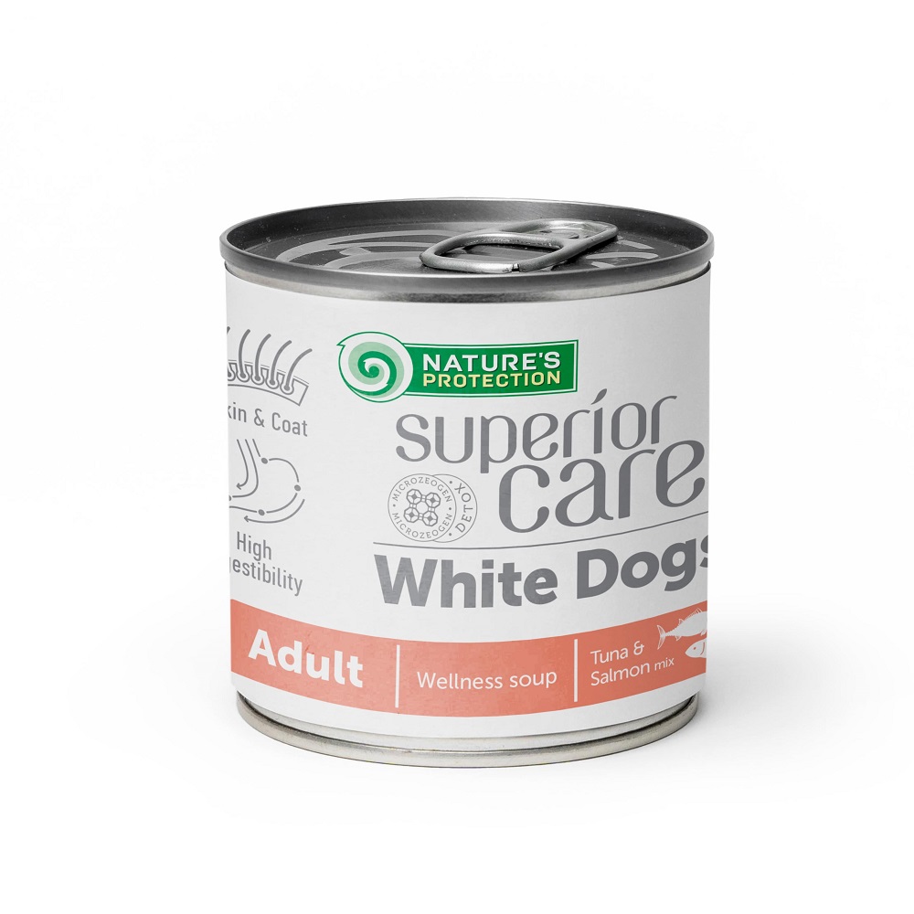 NATURES PROTECTION Superior Care White Dogs Salmon and Tuna Soup 140ml ...