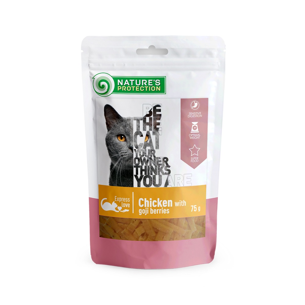 Natures Protection Cat Snacks Chicken and Goji Berries 75 g - MittZoo.se