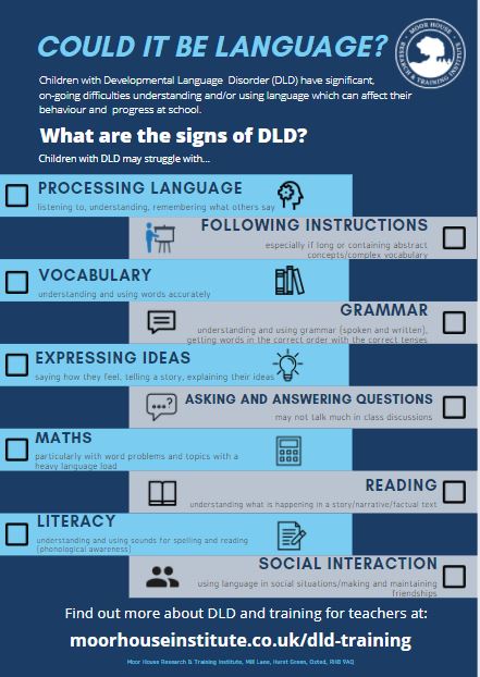 DLD RESOURCES FOR TEACHERS & PARENTS – Moor House Research & Training ...