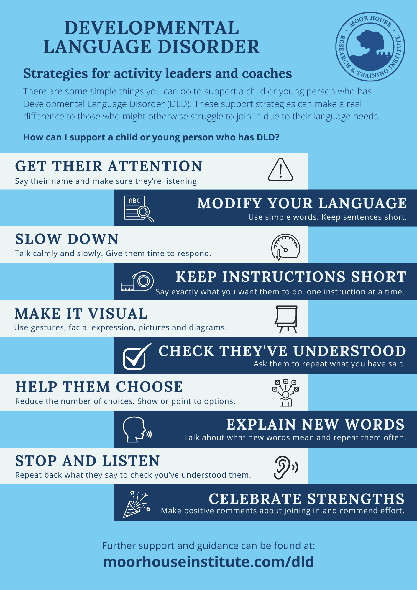 DLD RESOURCES FOR TEACHERS & PARENTS - Moor House Research & Training ...